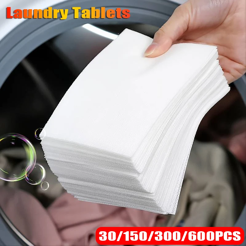 30-150-300-600PCS-Laundry-Tablets-Laundry-Paper-Anti-Staining-Clothes ...