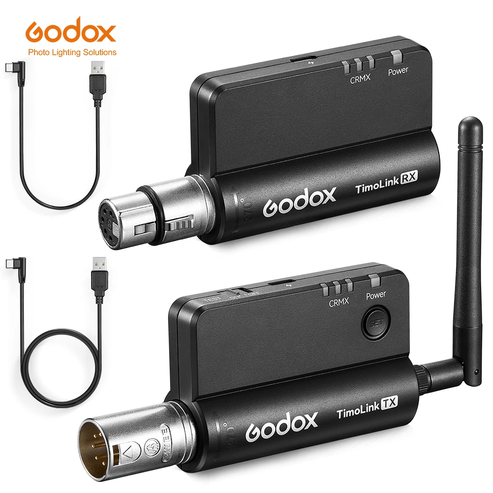Godox TimoLink TX RX Wireless DMX Transmitter Receiver Set Automatic ...