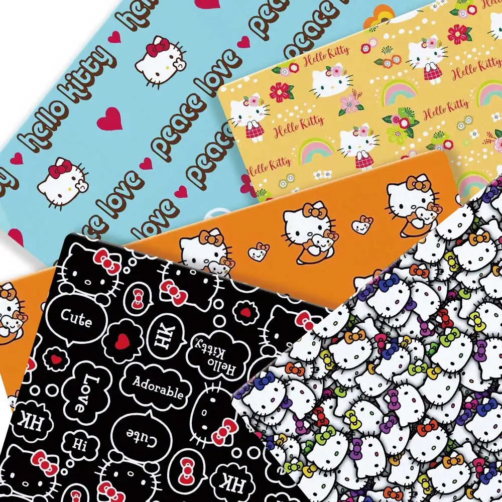Hello Kitty 140x50CM Cartoon Polyester cotton fabric Patchwork Tissue ...
