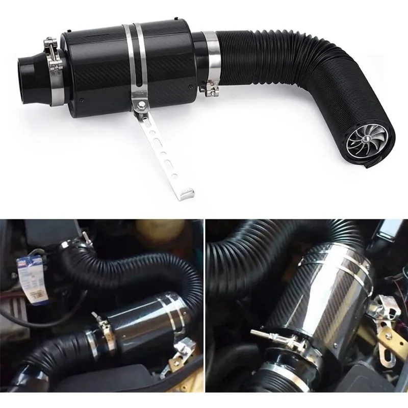 1-Set-Universal-Car-Cold-Air-Filter-Feed-Enclosed-Intake-Induction-Pipe ...