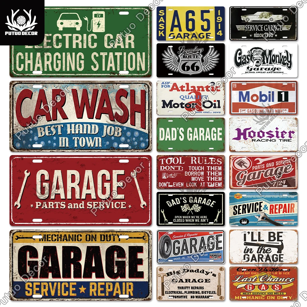 Putuo Decor Service Repair Vintage Tin Sign License Plate Metal Sign ...
