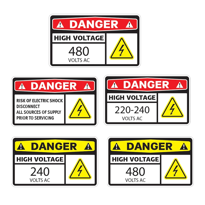 S62328-Danger-High-Voltage-220-240-Volts-Ac-Car-Sticker-Waterproof ...