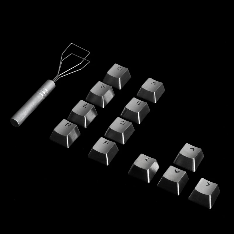 QWER ASDF Stainless Steel KeyCaps Game Direction Computer Mechanical ...