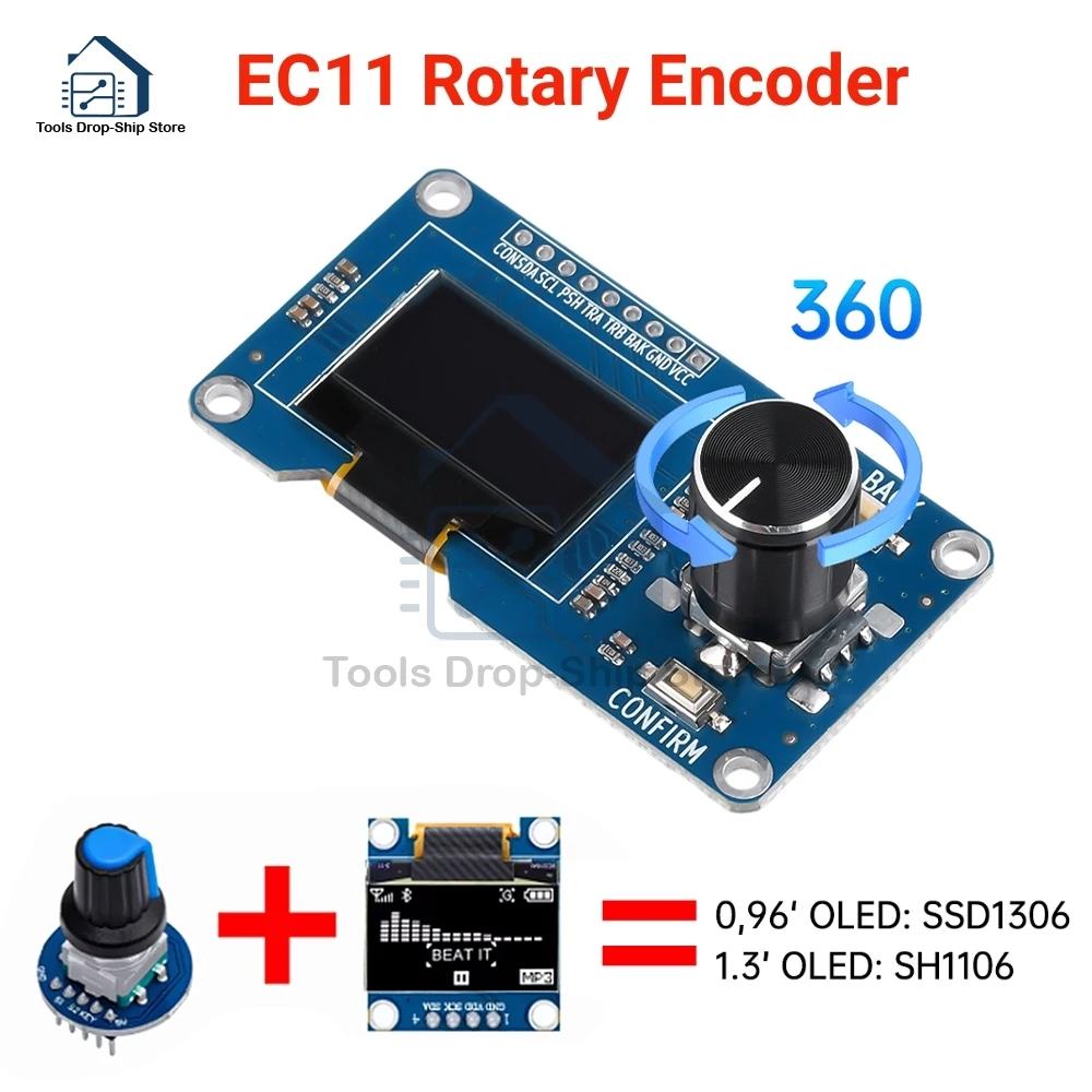 EC11 Rotary Encoder Module 360° Rotary Development Board IIC Interface ...