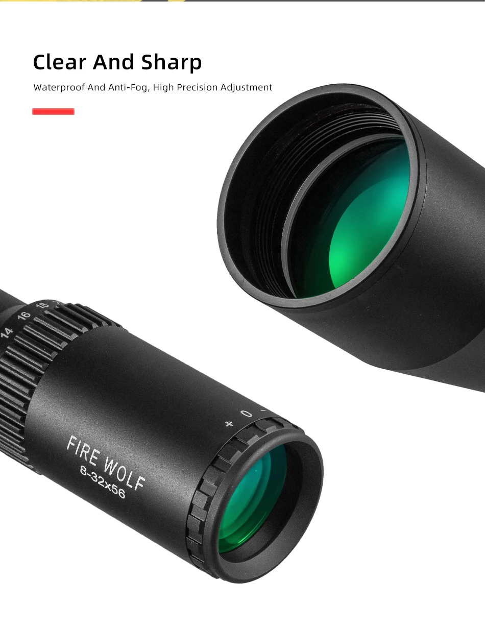 Tactics 8-32X56 Rifle Scope Side Optics Focus Black Matte For Hunting ...