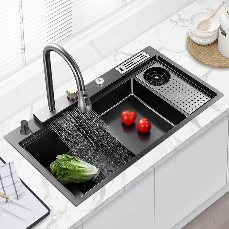 Nano-Waterfall-Stepped-Sink-with-Single-Slot-and-Cup-Washer-Kitchen-304 ...