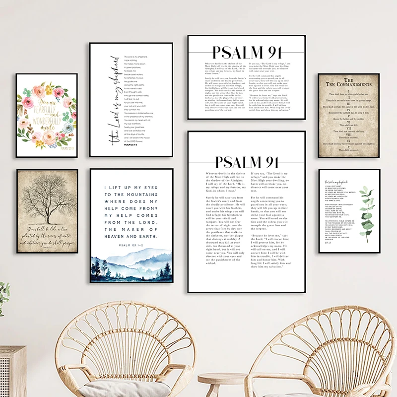 Giclée Art & Collectibles 2 Piece Poster Print Psalm 1 Home Wall Art ...