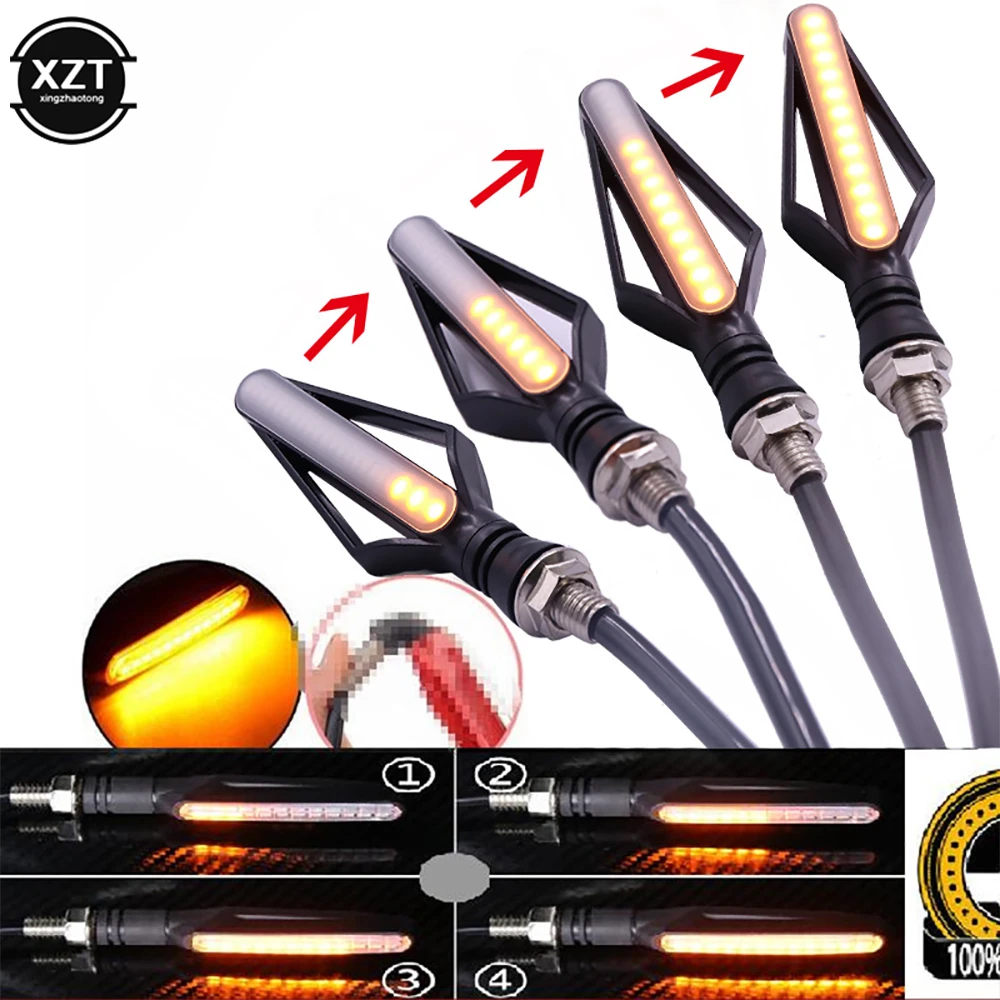 4pcs 12v Motorcycle Turn Signal Indicator Led Motorcycle Bidirectional ...