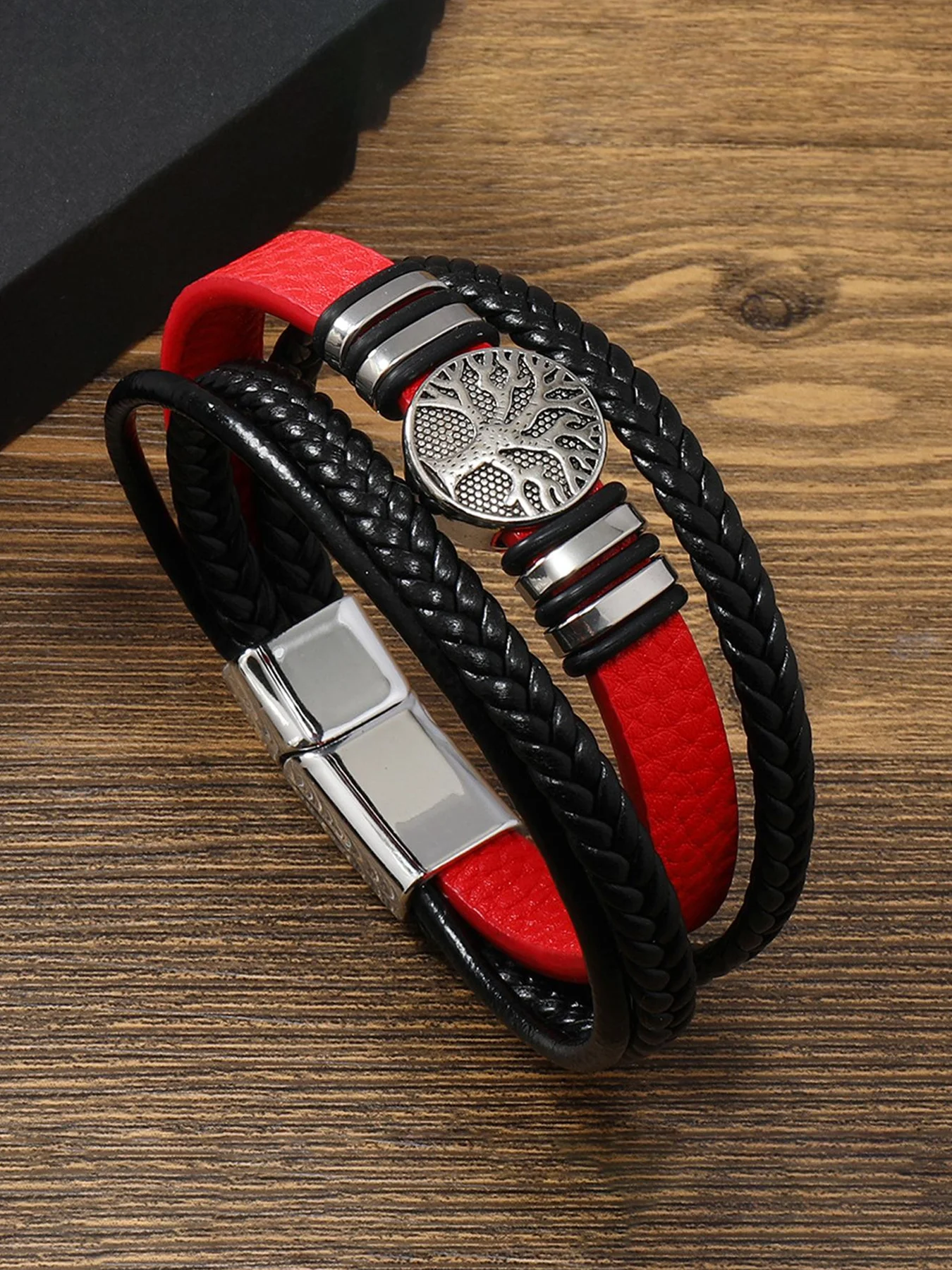Fashion-Trend-Compass-Braided-leather-Rope-Bracelet-Stylish-simple-punk ...