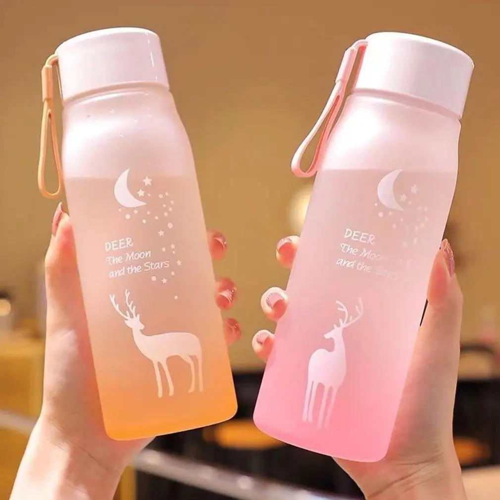 600ml-Student-Water-Bottle-Little-Deer-Plastic-Cute-Creative-Outing ...