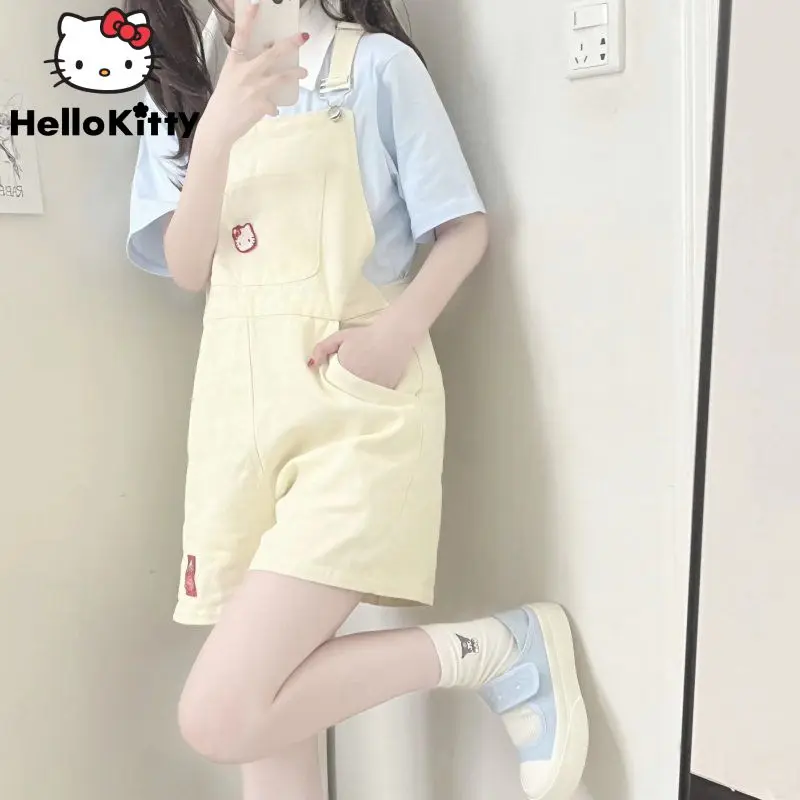 Sanrio-Hello-Kitty-Overalls-Women-Cute-Strap-Short-Pant-Set-For-Girl ...