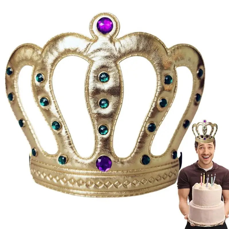King-Crown-Gold-Queen-King-Birthday-Crown-Comfortable-Crown-For-Adults ...
