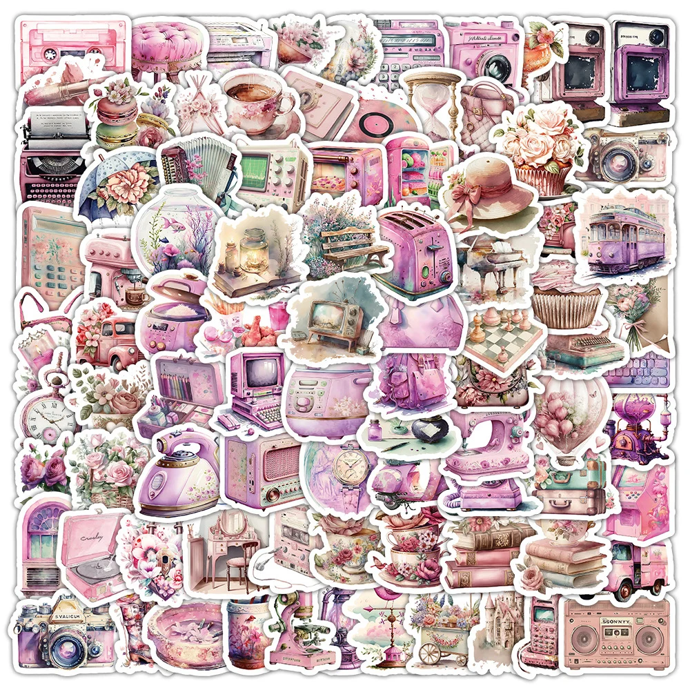10/30/50/100pcs Retro Cartoon Pink Girls Aesthetic Stickers DIY Laptop ...