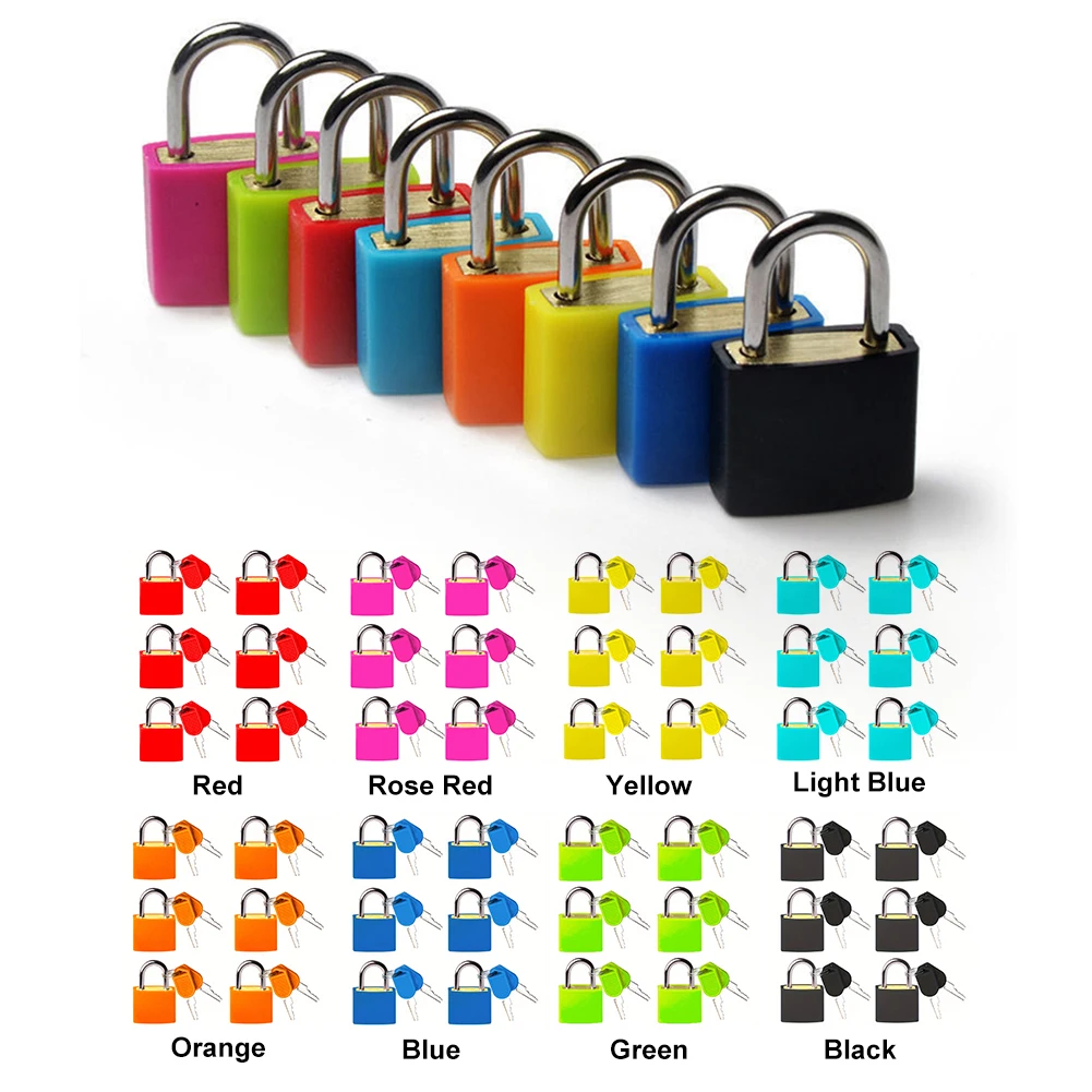 6pcs Security Lock with 2 Keys Travel Suitcase Padlock Lock 23MM ...