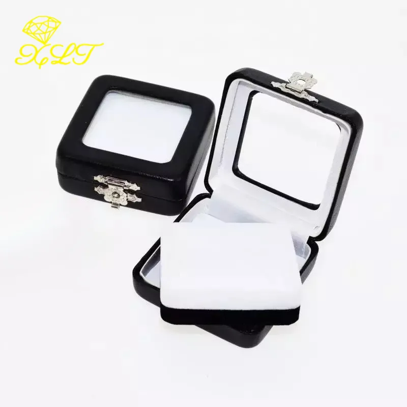 10pcs-Black-PU-Leatherette-Bare-Stone-Box-Gem-Rhinestone-Jewelry-Box ...