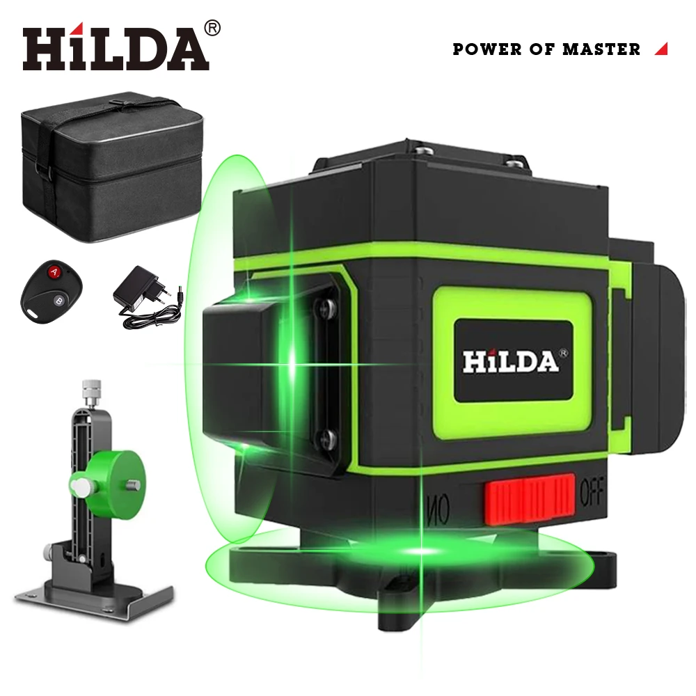 HILDA-Laser-Level-12-Lines-3D-Level-Self-Leveling-360-Horizontal-And ...