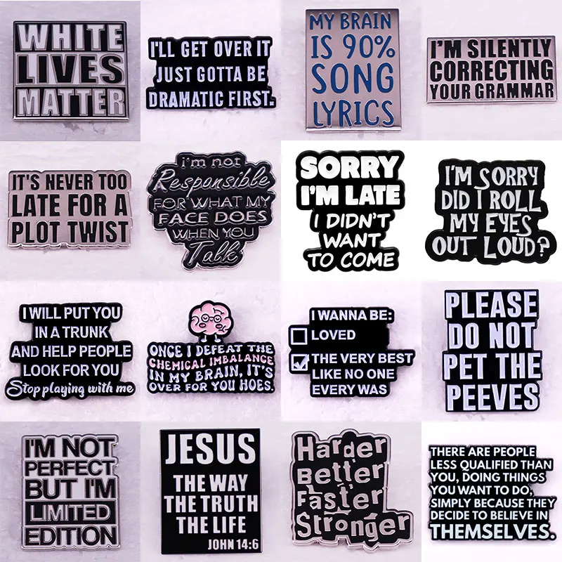 English-Interesting-Classic-Quotations-Enamel-Pins-Famous-Quotation ...