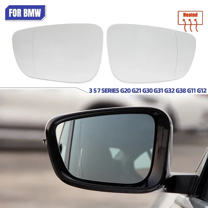 Left-Right-Door-Side-Heated-Wing-Mirror-Glass-Rearview-Plate-for-BMW ...
