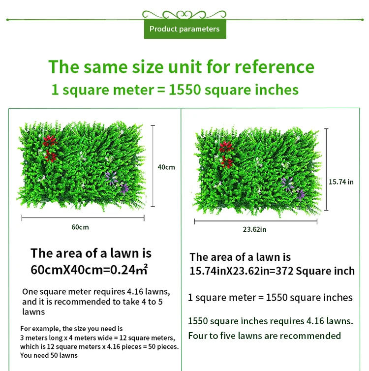GAZON ARTIFICIEL,C7--Panneau de gazon artificiel 40x60CM, fausse plante ...