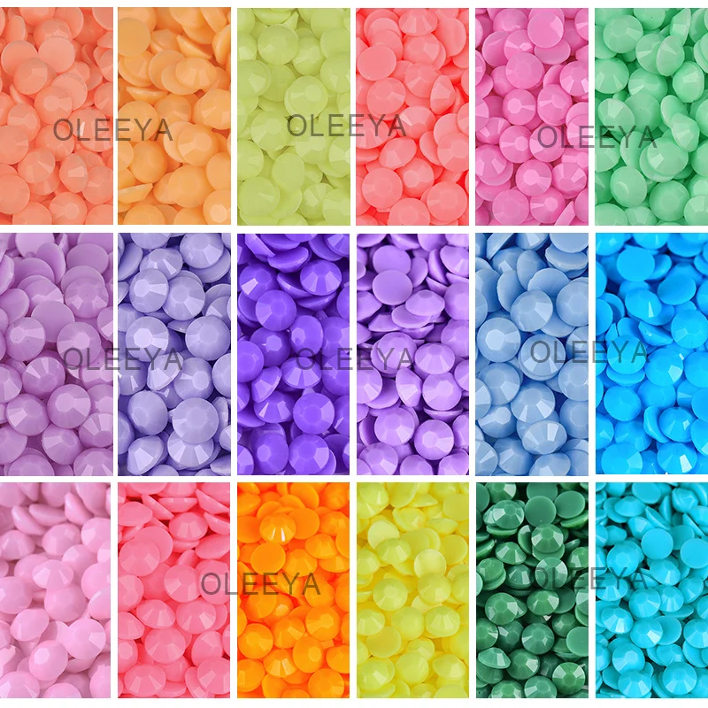 Oleeya-New-Resin-Opaque-Macaron-Series-Flatback-Rhinestones-Solid-Jelly ...