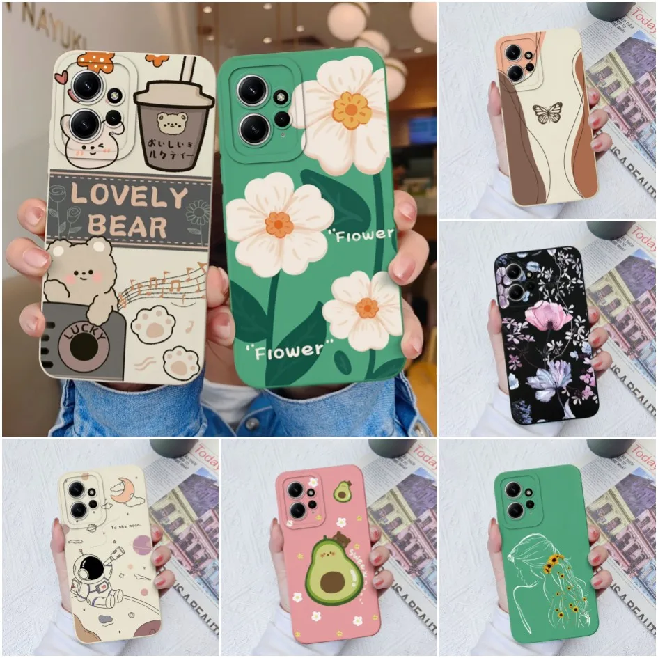 Phone Case For Xiaomi Redmi Note 12 4G 5G Coque Hot Fashion Flower ...