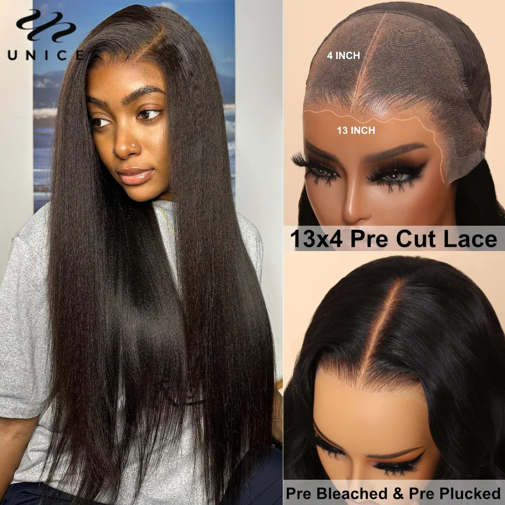 Perruque-Lace-Closure-Wig-Yaki-naturelle-UNice-Hair-cheveux-lisses-13x4 ...