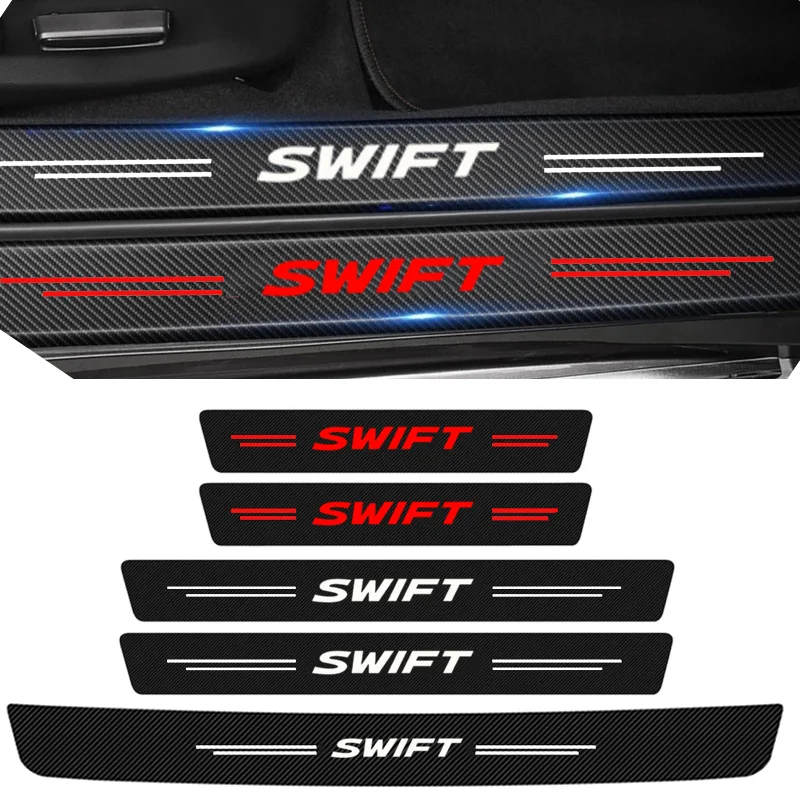 Carbon Fiber Car Threshold Stickers Door Sill Scuff Protector Plate For ...