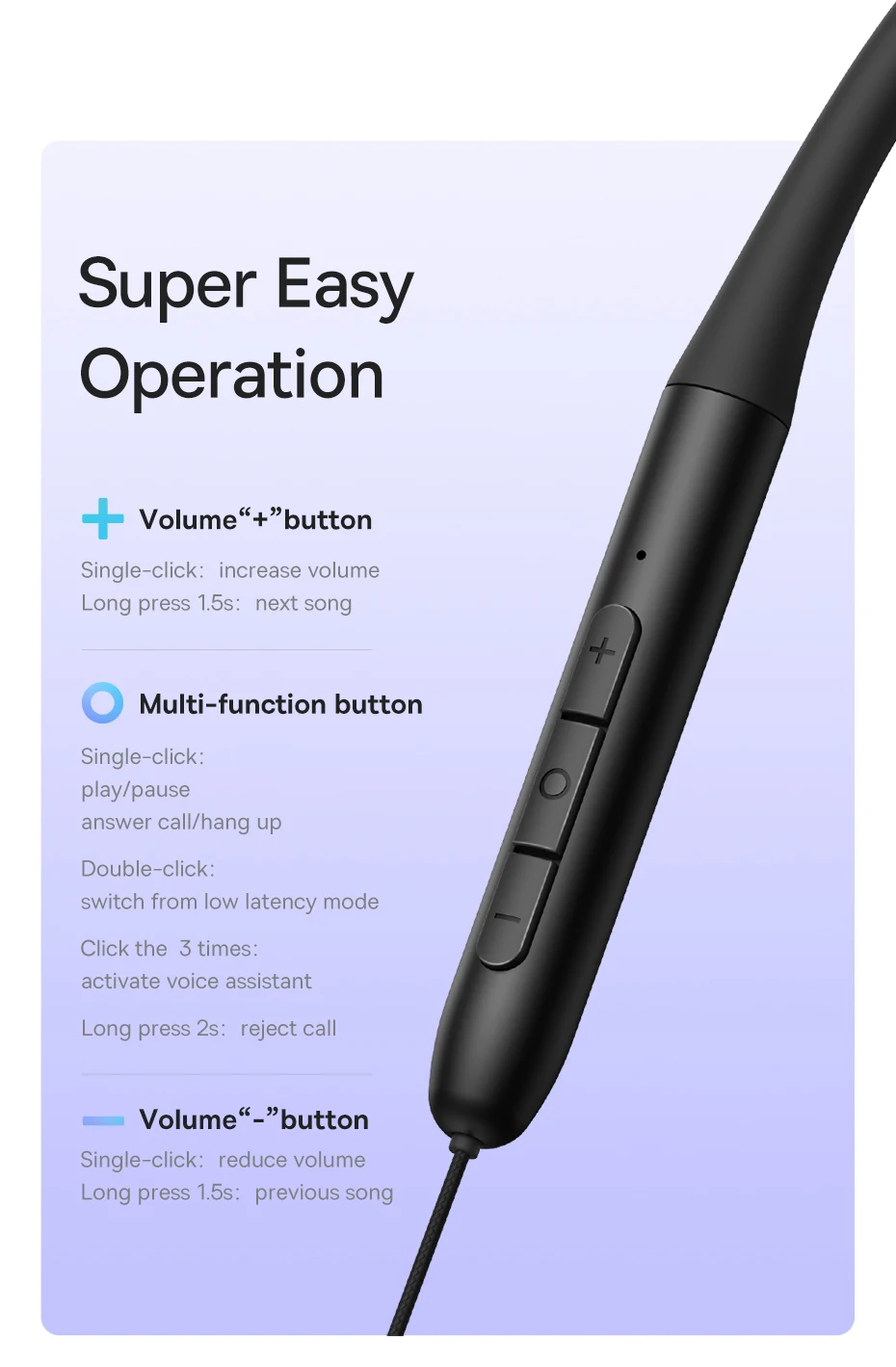 Baseus Bowie P1x In-ear Neckband Wireless Earphones – Black (6M) - BaduDeal