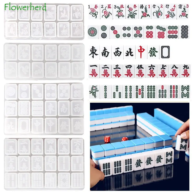 DIY Drop Glue Mahjong Epoxy Resin Mold Multi size 46 # 42 # 38 North ...