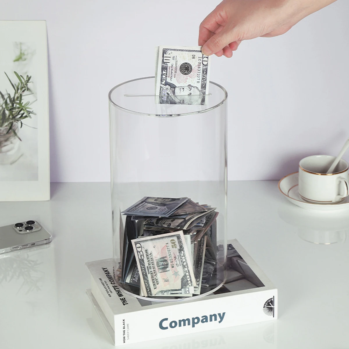 Transparent-Money-Boxes-For-Coin-Banknote-Storage-Acrylic-Piggy-Bank ...