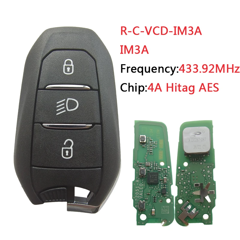 TXK009035-Original-For-Peugeot-508-5008-Smart-Remote-Key-3-Button-433 ...