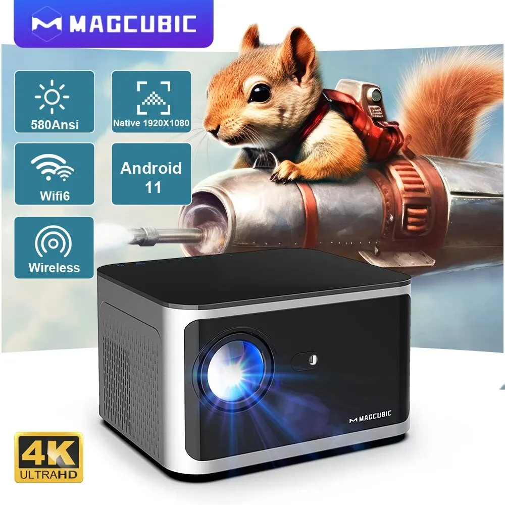 Magcubic HY350 580ANSI Projector Android 11 4K 1920x1080P Wifi6 for 71. ...