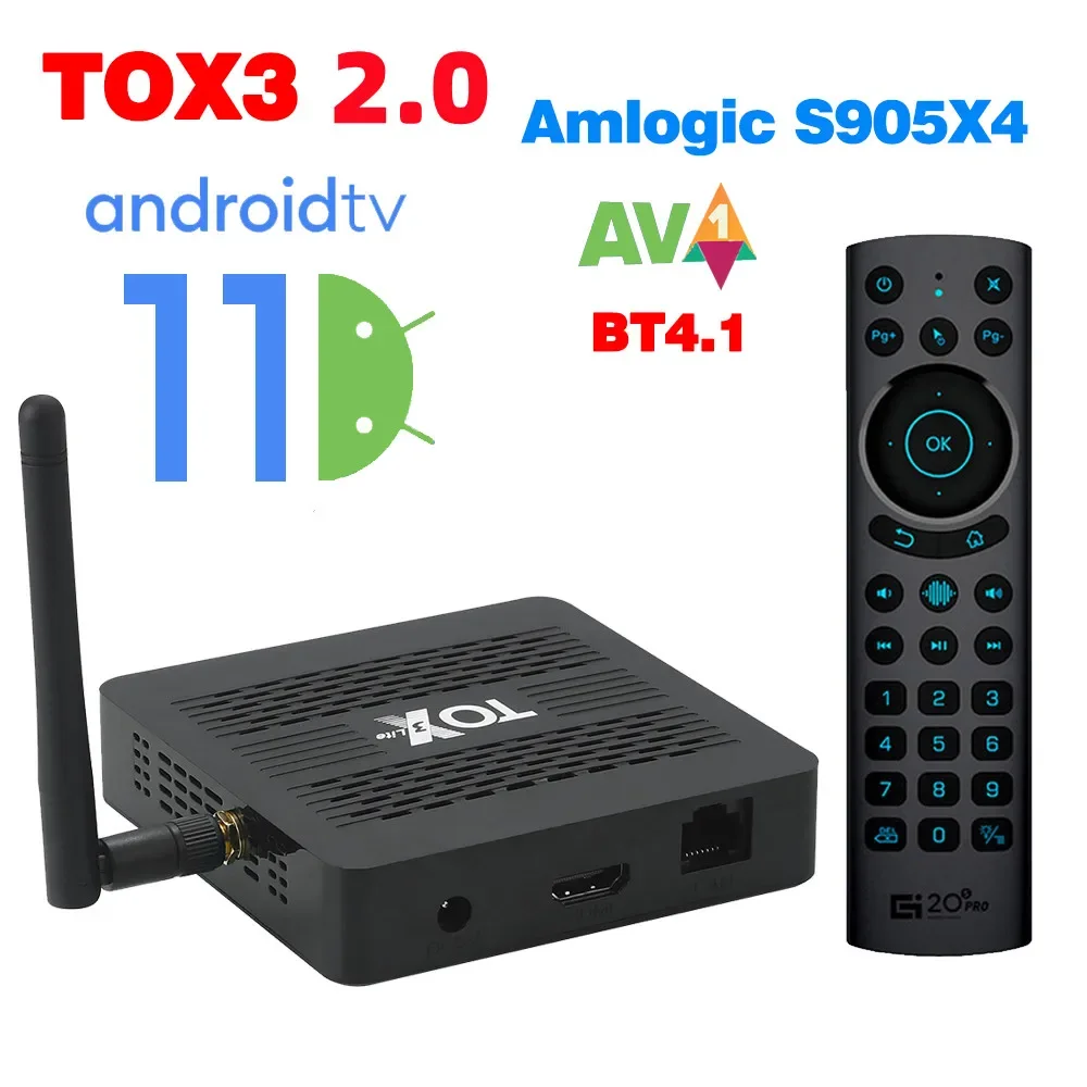 2023 New TOX3 Tv Box Android 11 Smart Tv Box 4GB 32GB Amlogic S905X4 ...