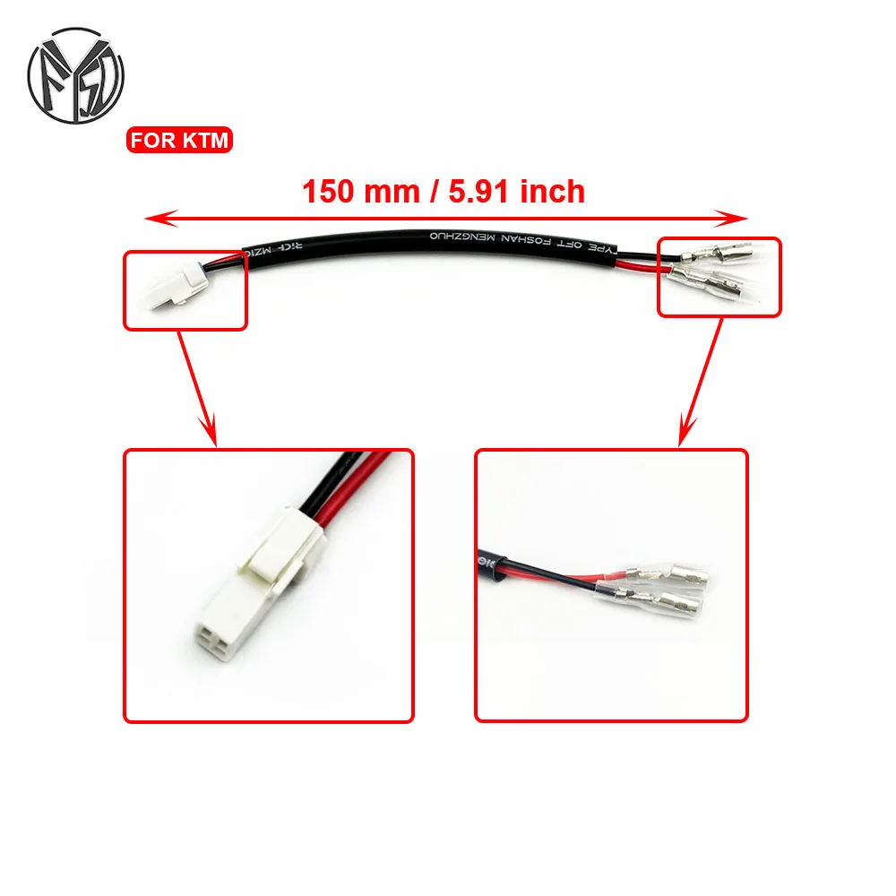 Wire-Adapter-Plug-Connectors-2-Power-Cords-For-KTM-125-200-250-690-790 ...