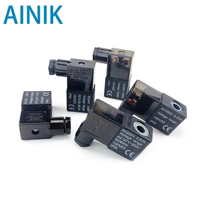 1-pcs-Pneumatic-Air-AirTAC-Solenoid-Coil-Valves-Coil-Black-DC12V-DC24V ...
