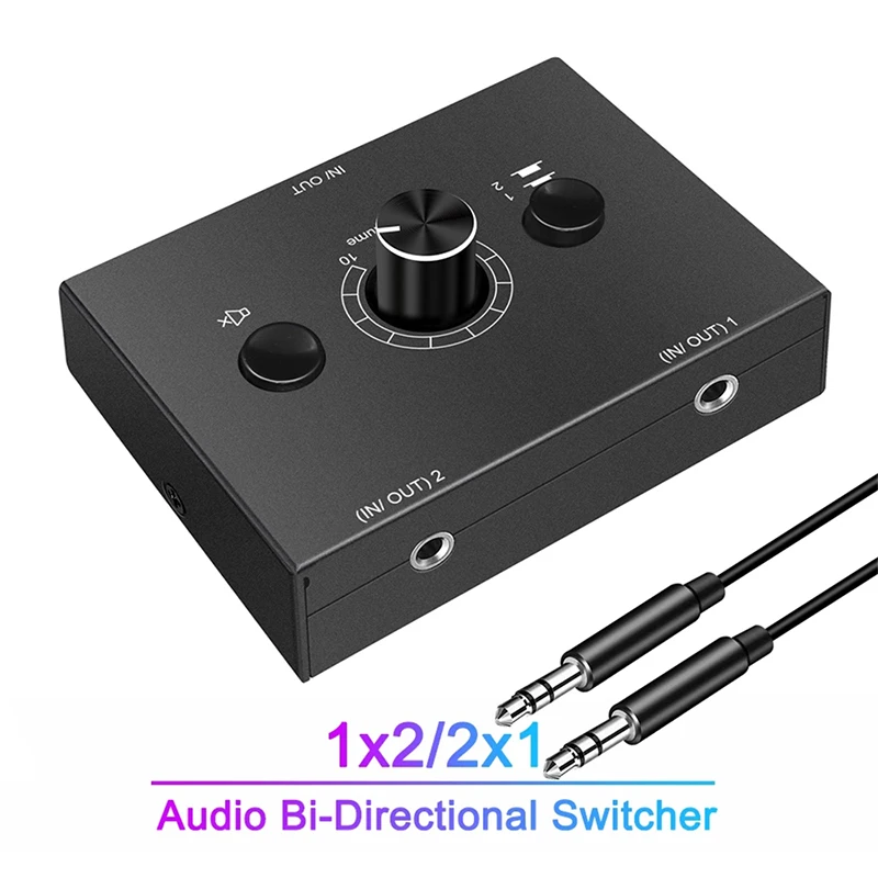 2-Way-Bi-Directional-Audio-Switcher-Stereo-HiFi-Audio-Switcher-Splitter ...