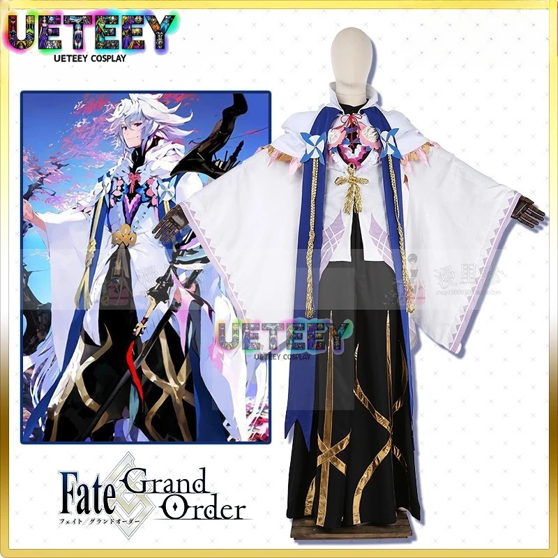 UETEEY Cos Fate/Grand Order Merlin Cosplay Costume Halloween Anime ...