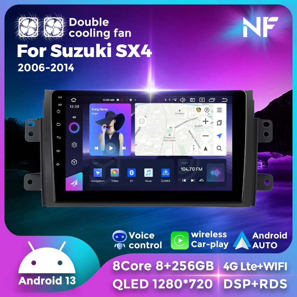 Dual-Fan-Android-13-R-dio-do-Carro-para-Suzuki-SX4-2006-2014-Carplay ...