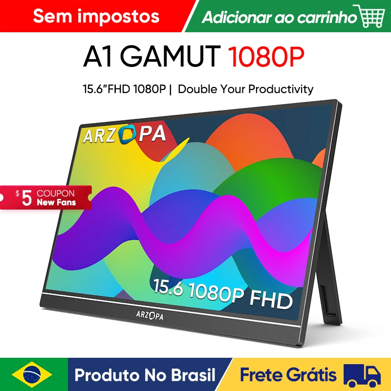 produto-no-brasil-ARZOPA-15-6-polegada-1080P-FHD-Monitor-Port-til-IPS ...