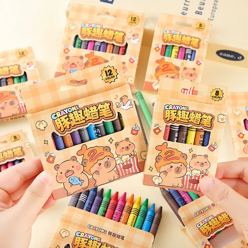 8/12pcs Cute Cartoon Stationery Mini Dolphin Crayon Oil Painting Stick ...