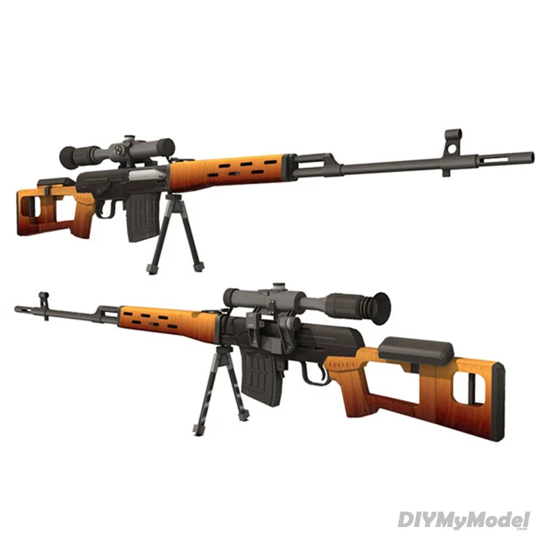 122cm Svd Dragunov Sniper Rifle 1:1 Gun Diy 3d Paper Card Model ...