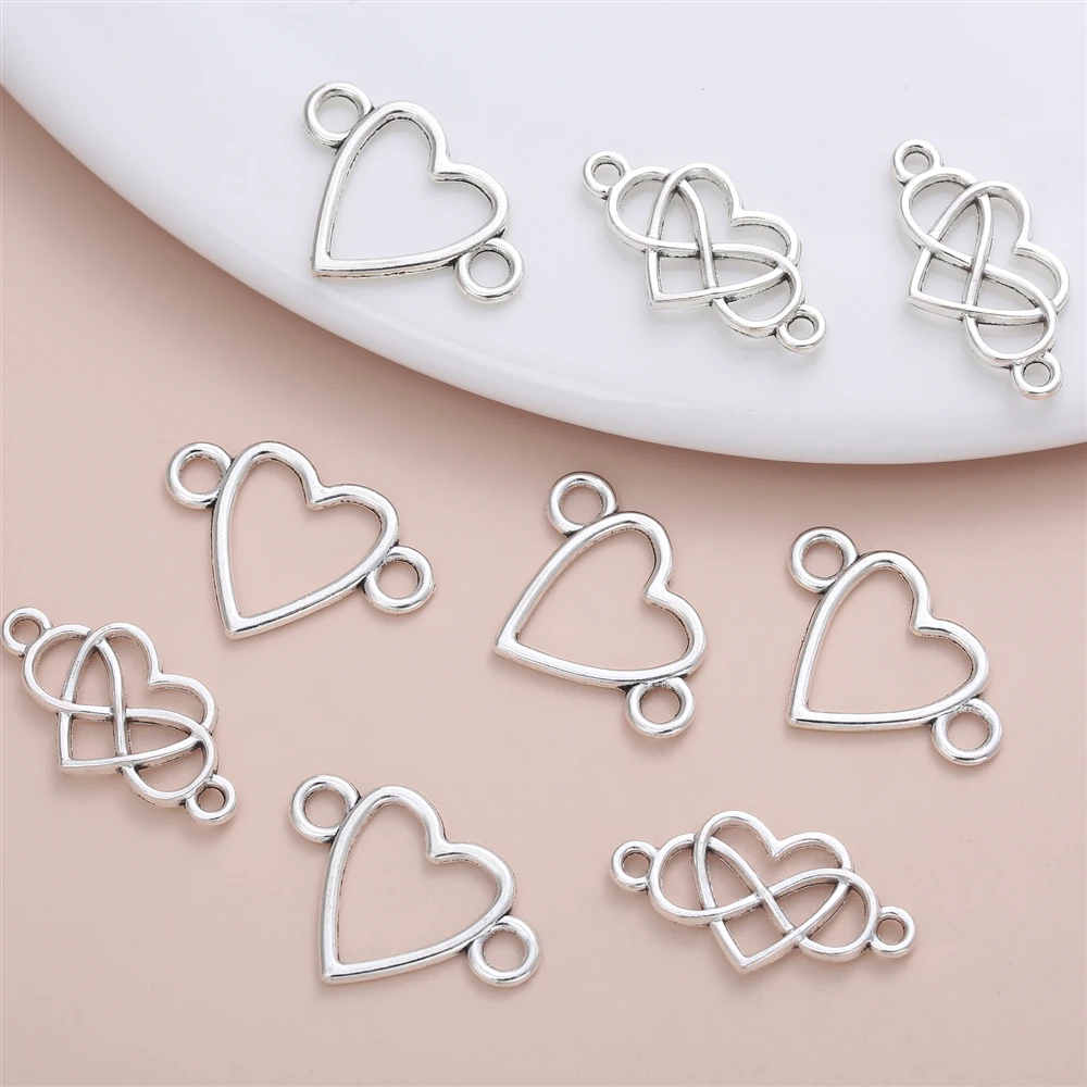 Heart Shape Connector Accessories Charm | Heart Charms Jewelry Making ...