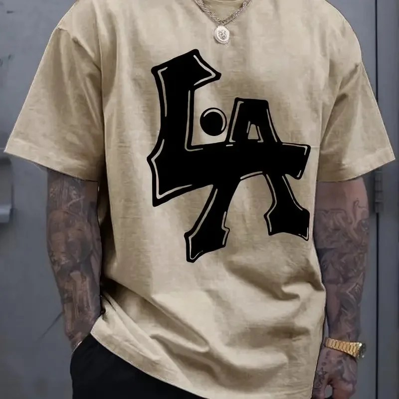 Man-s-Summer-High-Quality-Cotton-Los-Angeles-Print-Short-Sleeve-T-Shirt ...
