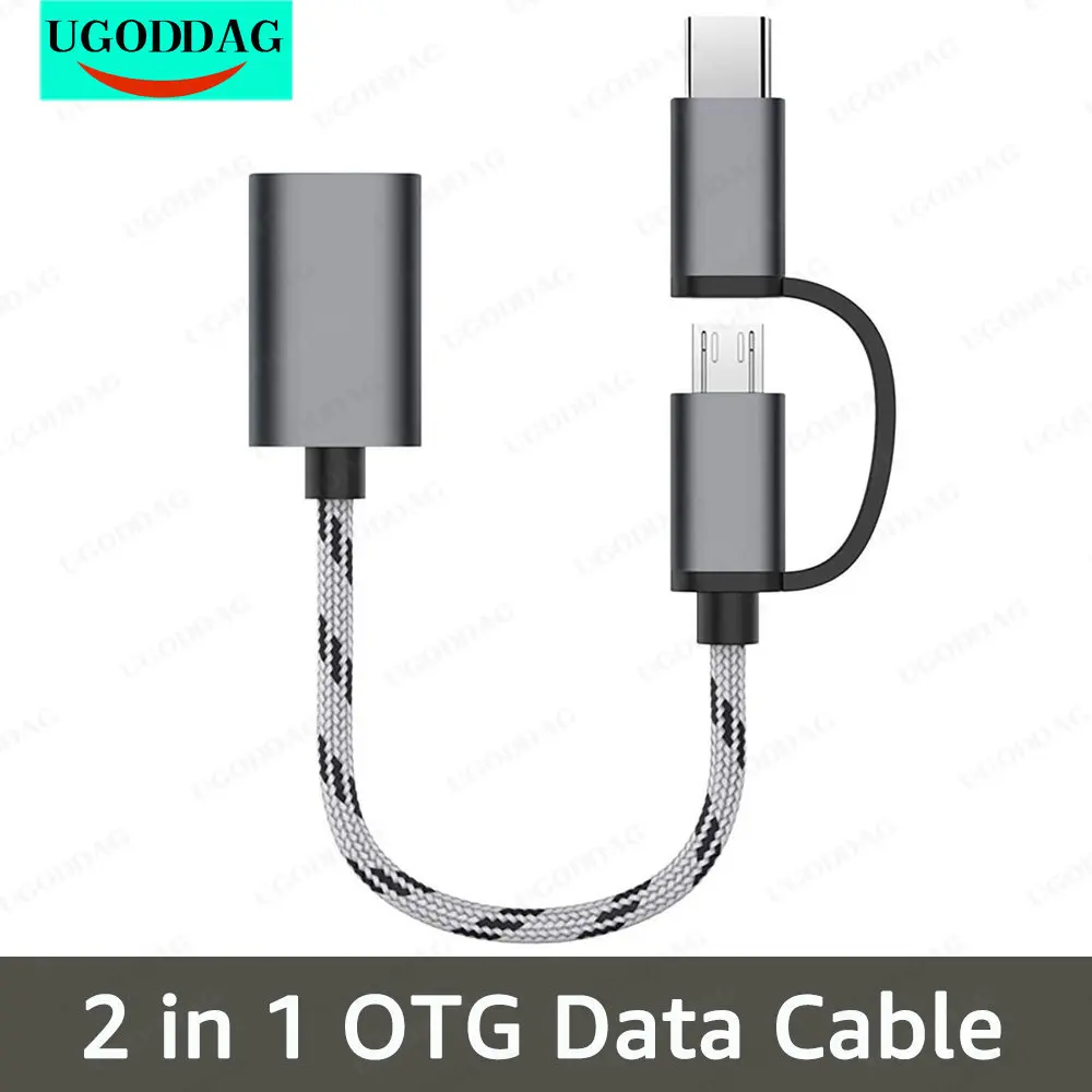 Adaptador OTG 2 en 1 tipo C, Cable adaptador Micro USB a USB 3,0, Cable ...