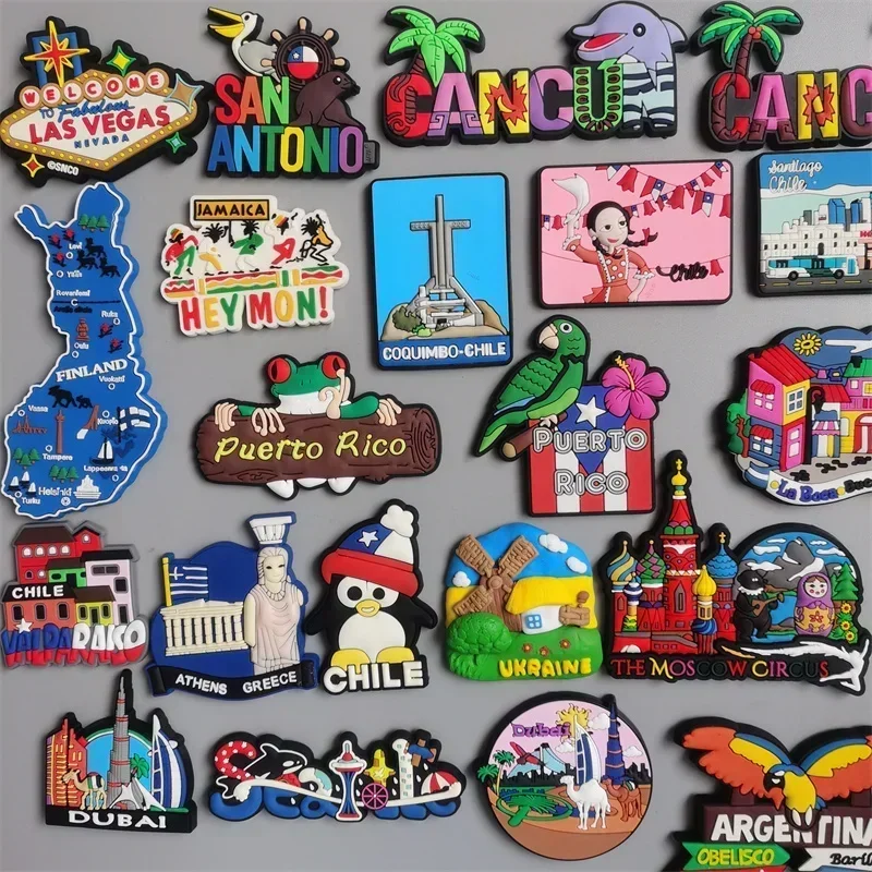 Fridge magnets tourist souvenir Las vegas Seattle Finland Argentina ...