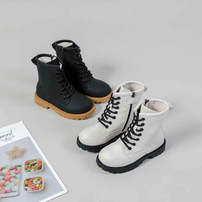 Kids Fashion Boots Children Ankle Boots Baby Girls White Brand Shoes ...