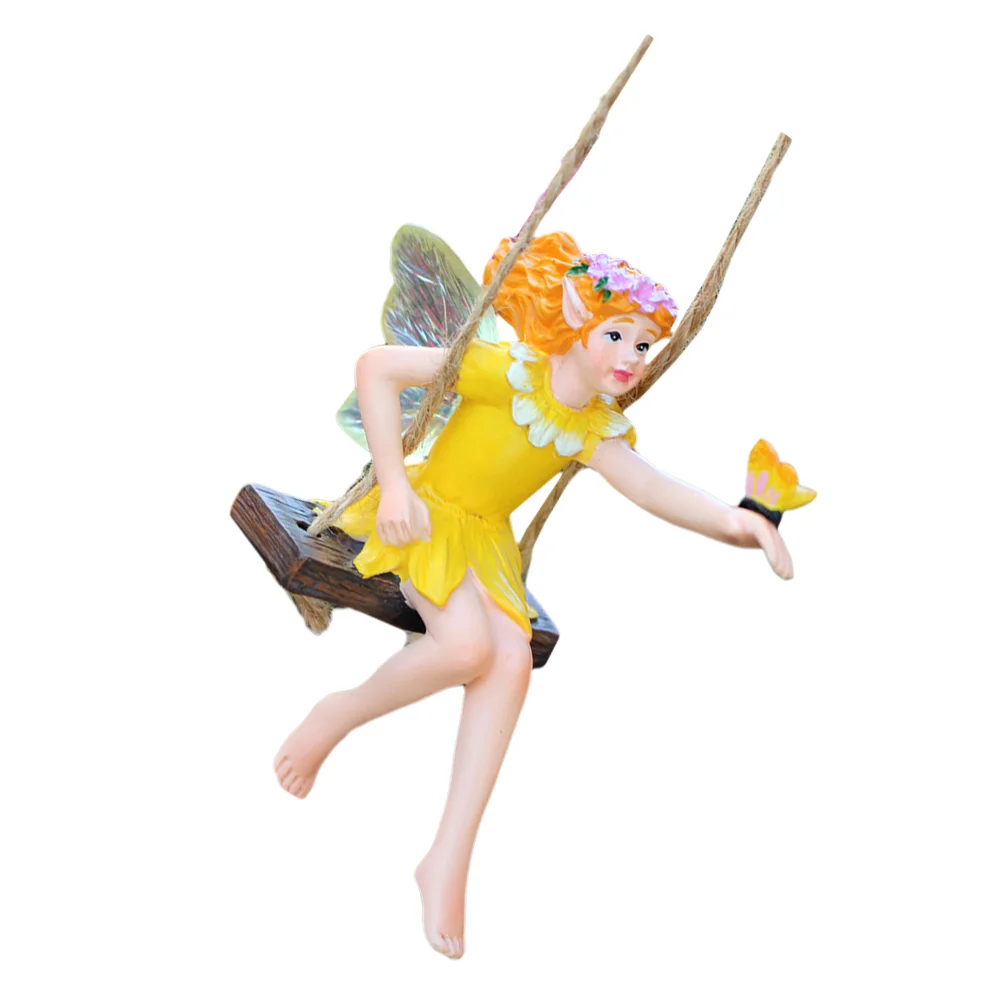 Outdoor-Swing-Fairy-Swing-Hanging-Statue-Flower-Fairy-Figurines-Tree ...