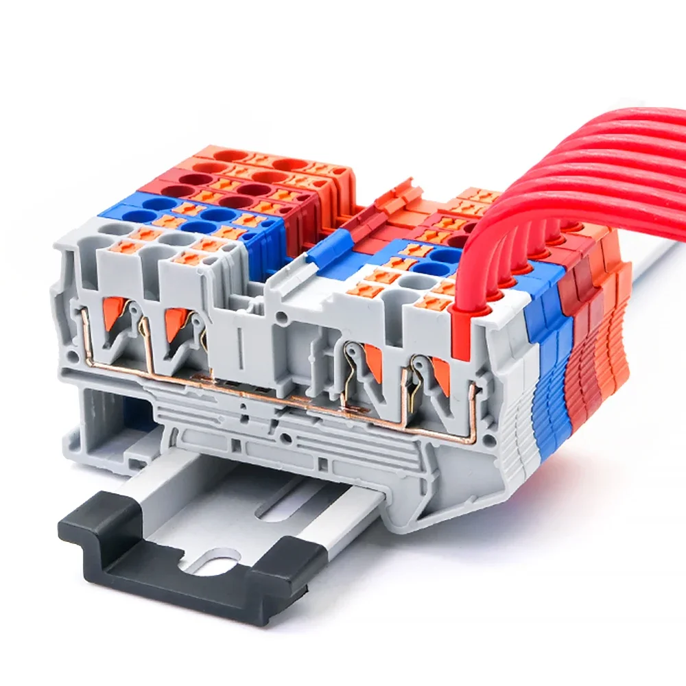 10Pcs-PT2-5-QUATTRO-Terminal-Block-4-Conductors-Din-Rail-Electrical ...