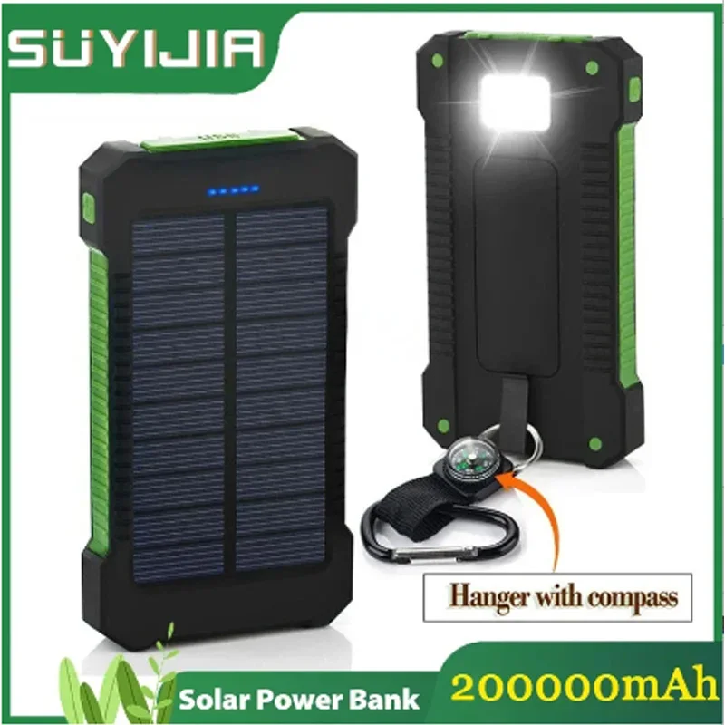 200000mAh-Portable-Solar-Power-Bank-External-Battery-Fast-Charging ...