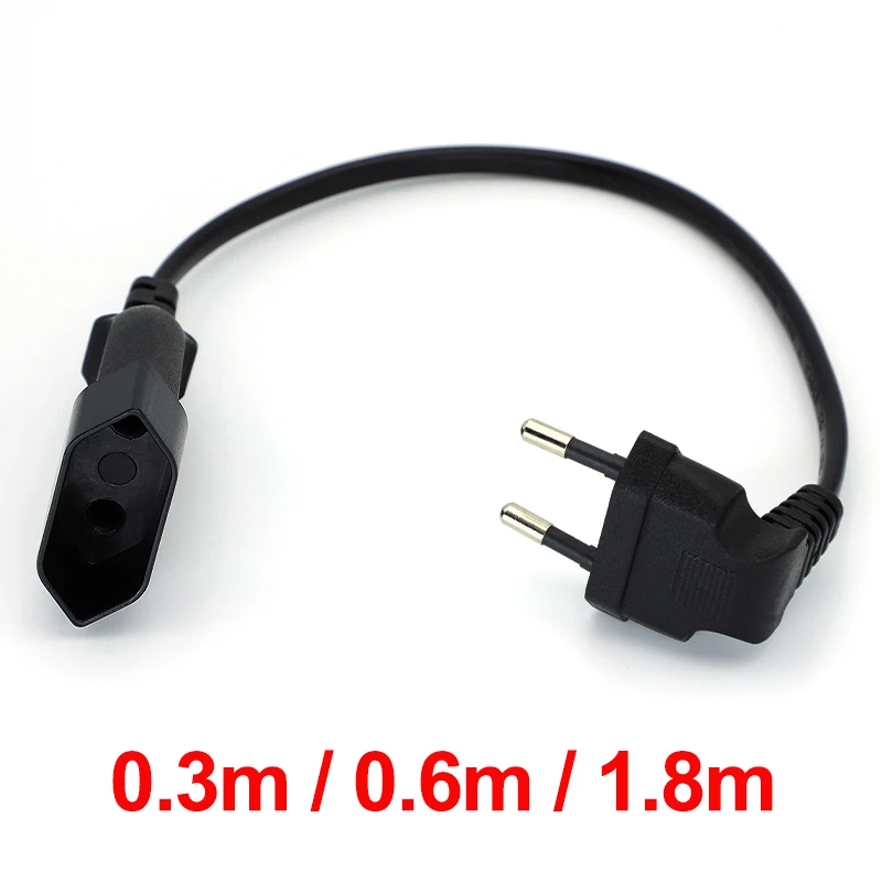 1PCS EU Power Adapter Cord,90 Degree Angled European Round 2Pin Male to ...